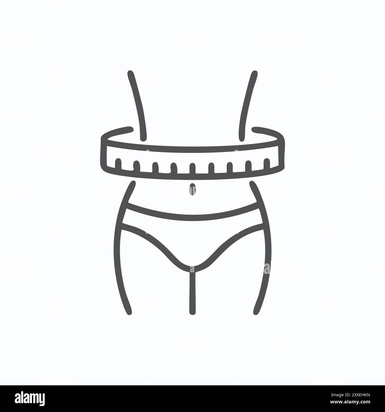 Icône de mesure de la taille. Simple dessin au trait d'une taille ...