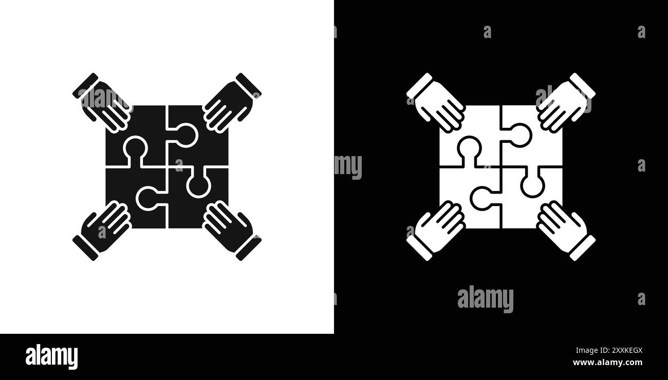 Collaboration pictogramme Banque d'images noir et blanc - Alamy