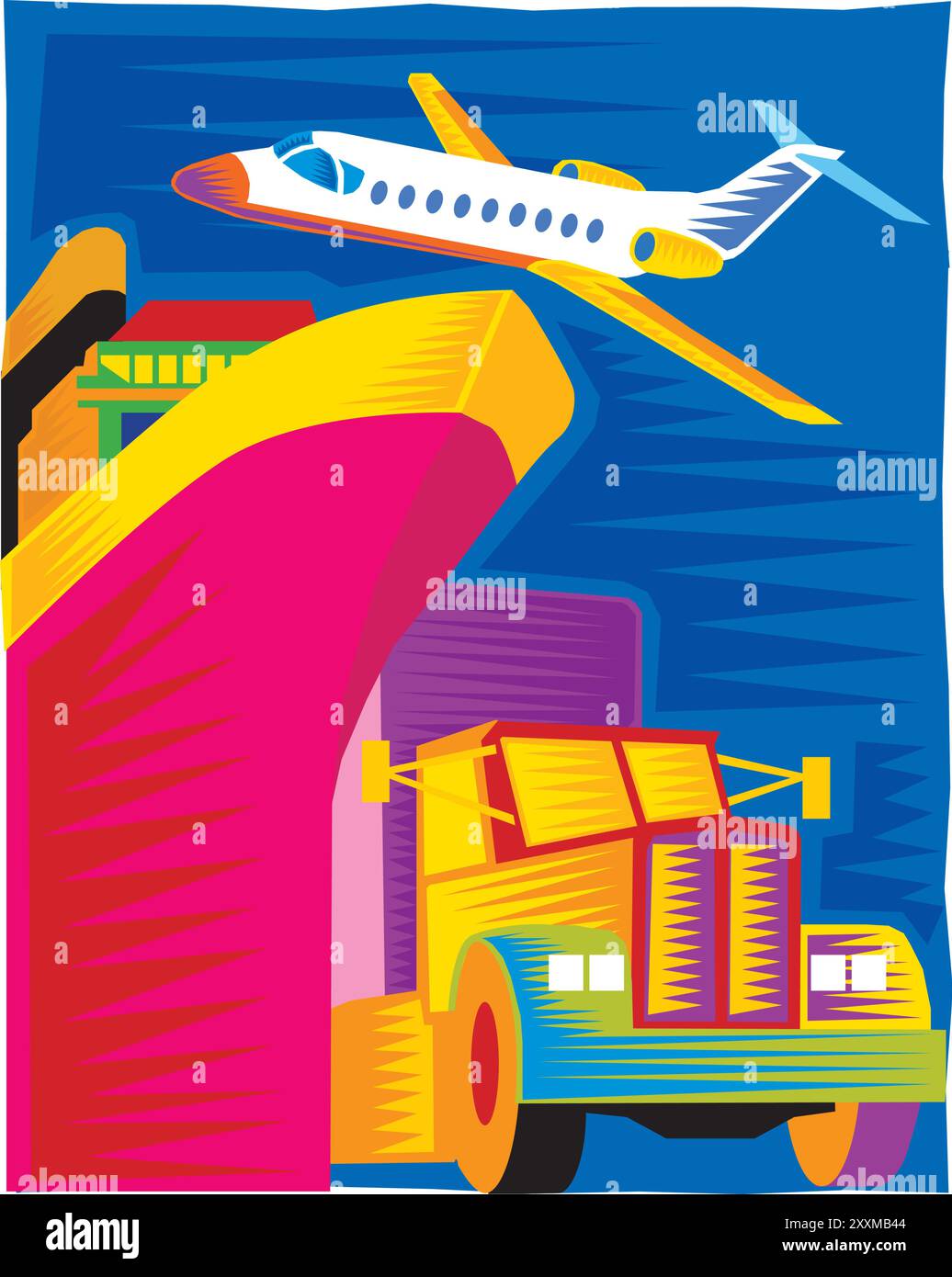 Conteneurs portuaires de commerce international Banque d'images ...