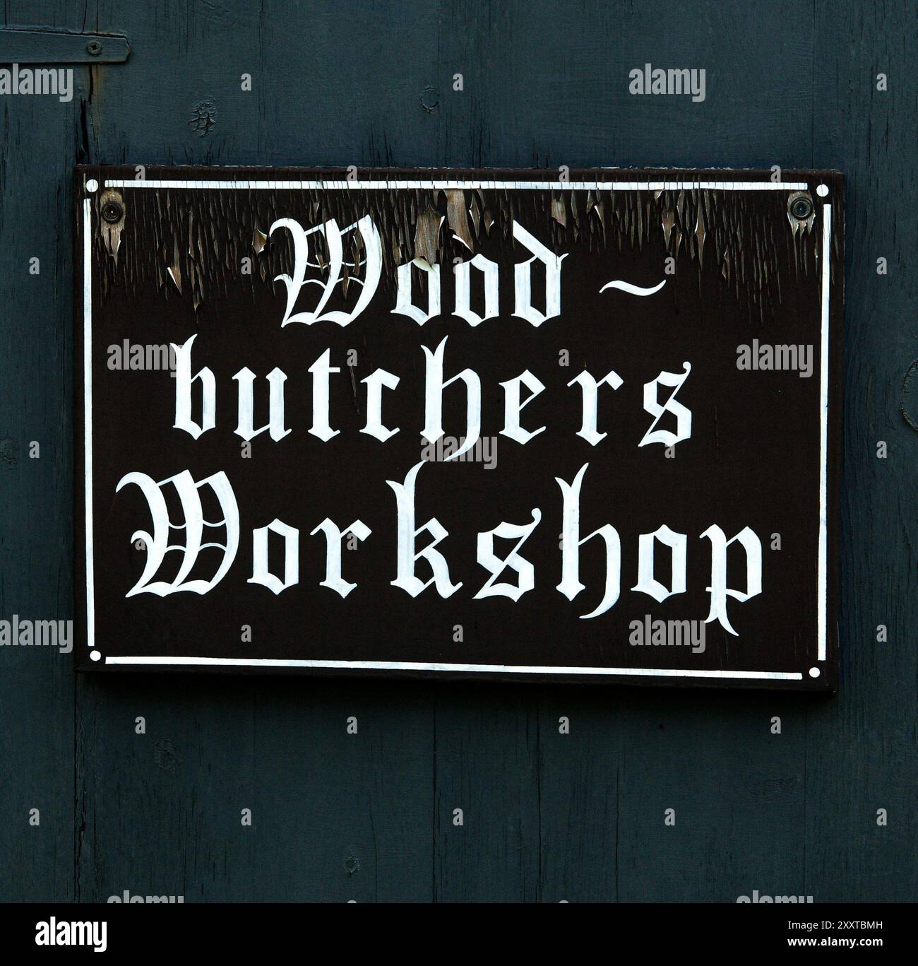 Atelier de boucherie en bois Photo Stock - Alamy