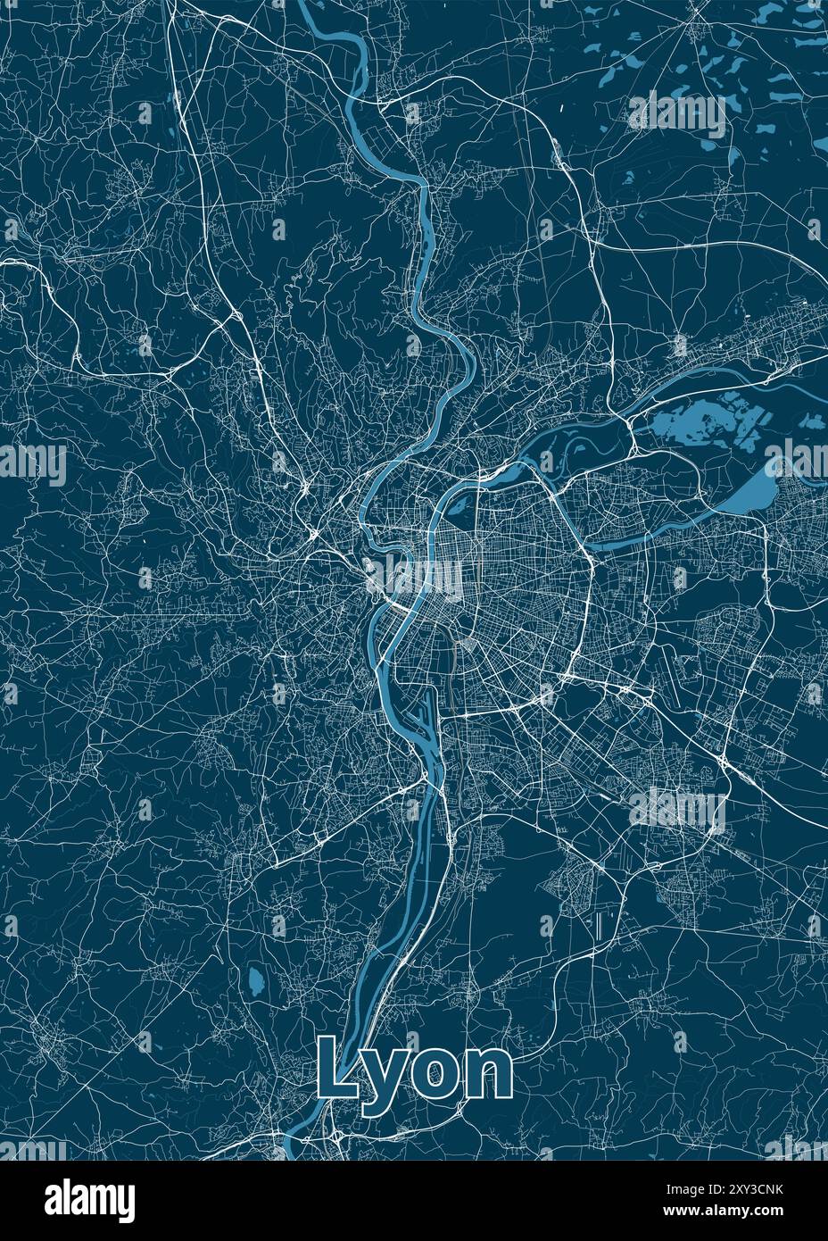 Map of lyon Banque d'images vectorielles - Alamy