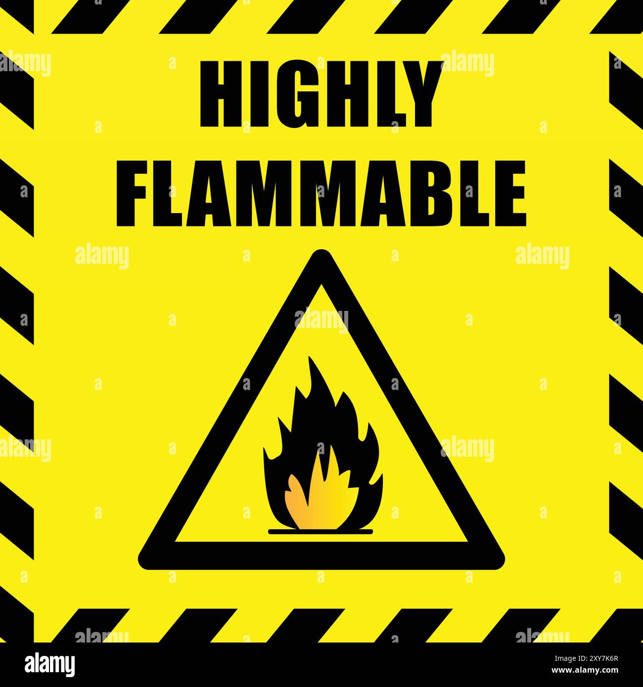 Panneau hautement inflammable, panneau d'avertissement inflammable ...