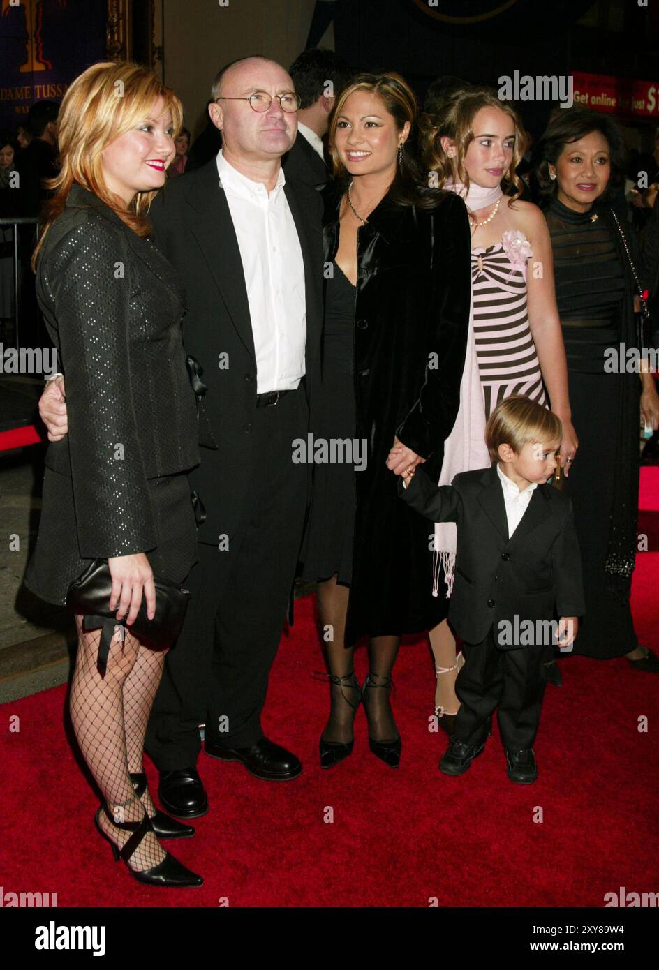 Phil Collins avec sa fille Joely Collins, son épouse Orianne Cevey ...