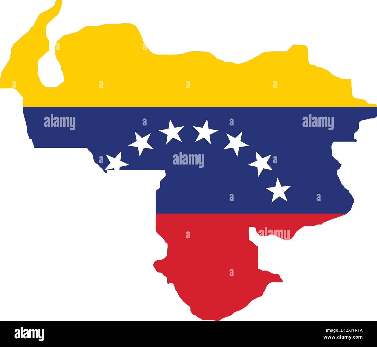 Drapeau du Venezuela sur la carte, carte du Venezuela avec drapeau ...