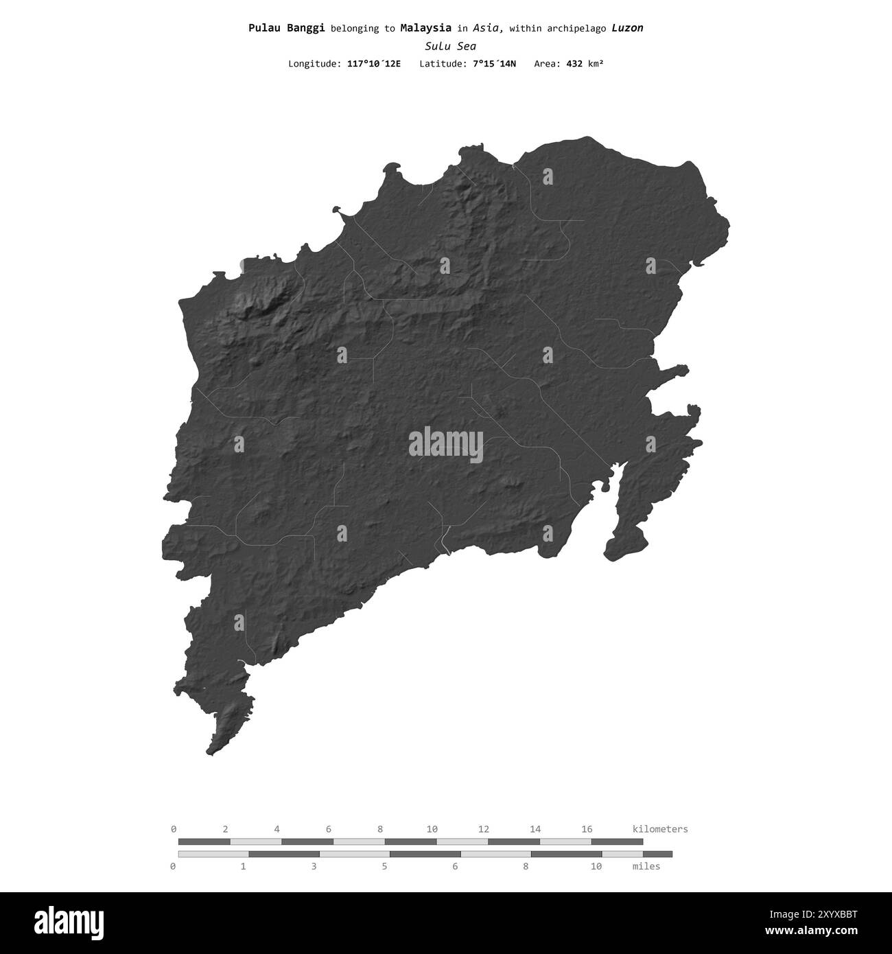 Pulau Banggi dans la mer de Sulu, appartenant à la Malaisie, isolé sur ...