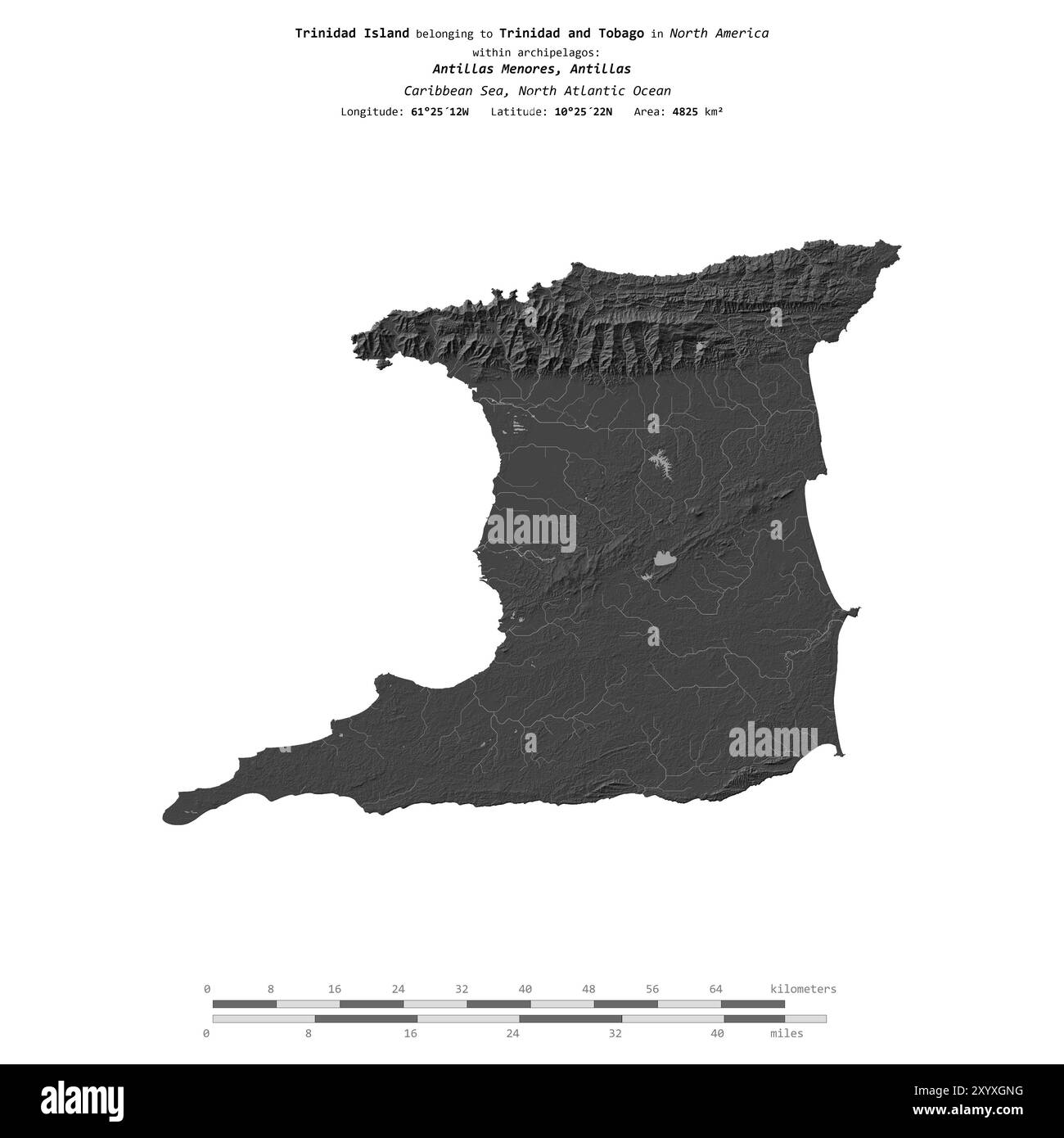 Mapa de la isla de trinidad Banque d'images détourées - Alamy