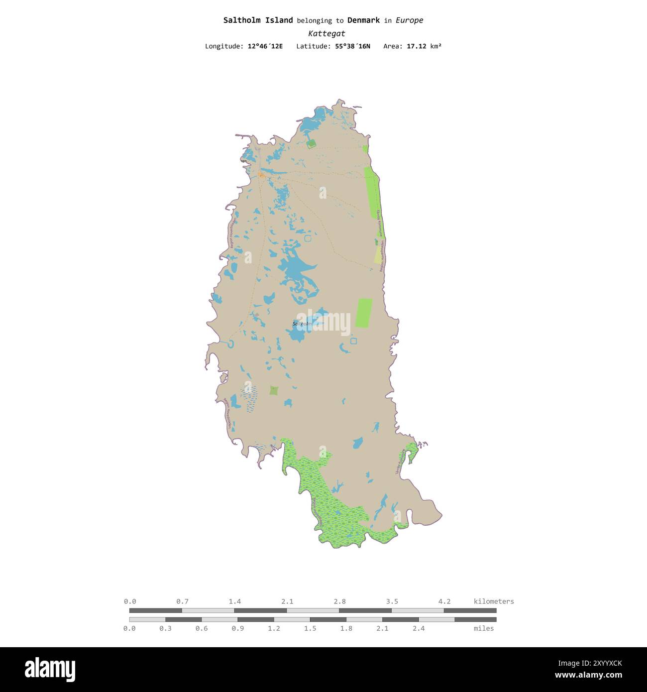 Île de Saltholm dans le Kattegat, appartenant au Danemark, isolée sur ...