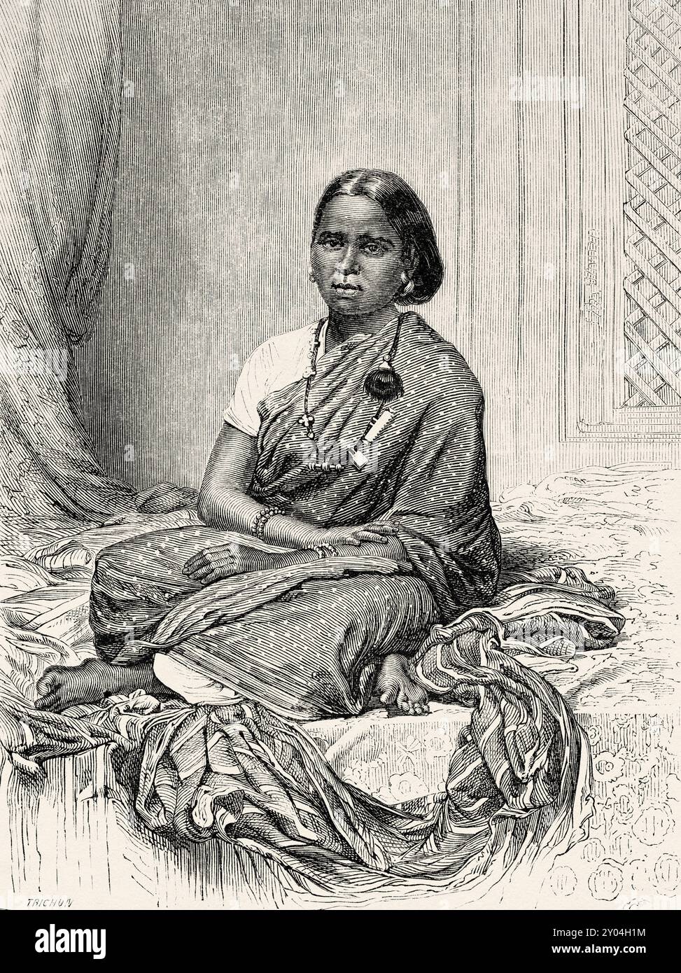 Femme malgache résidente immigrante à la Réunion. Océan Indien ...