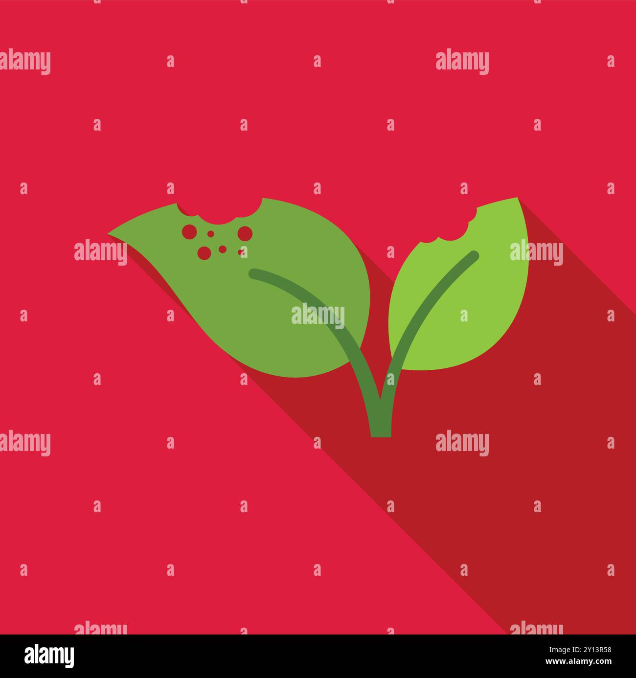 Pests eat leaf Banque d'images vectorielles - Alamy