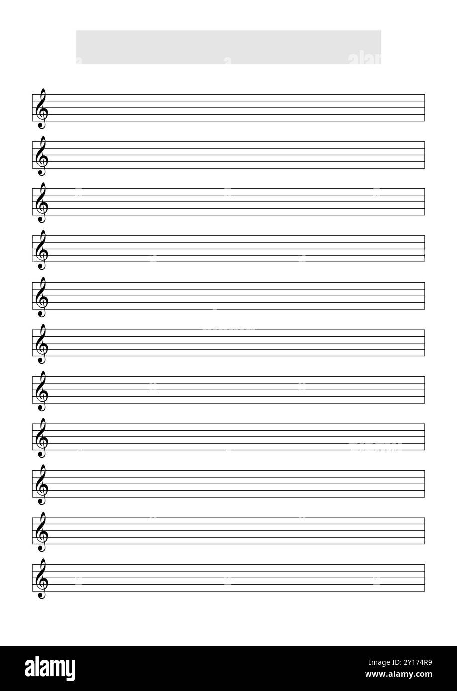 Modèle de feuille de partition de musique vierge pour écrire de la ...