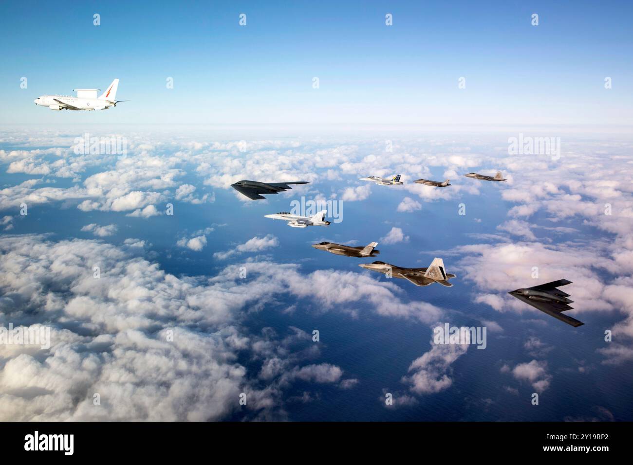 Un E-7A Wedgetail de la Royal Australian Air Force, deux EA-18G Growler ...