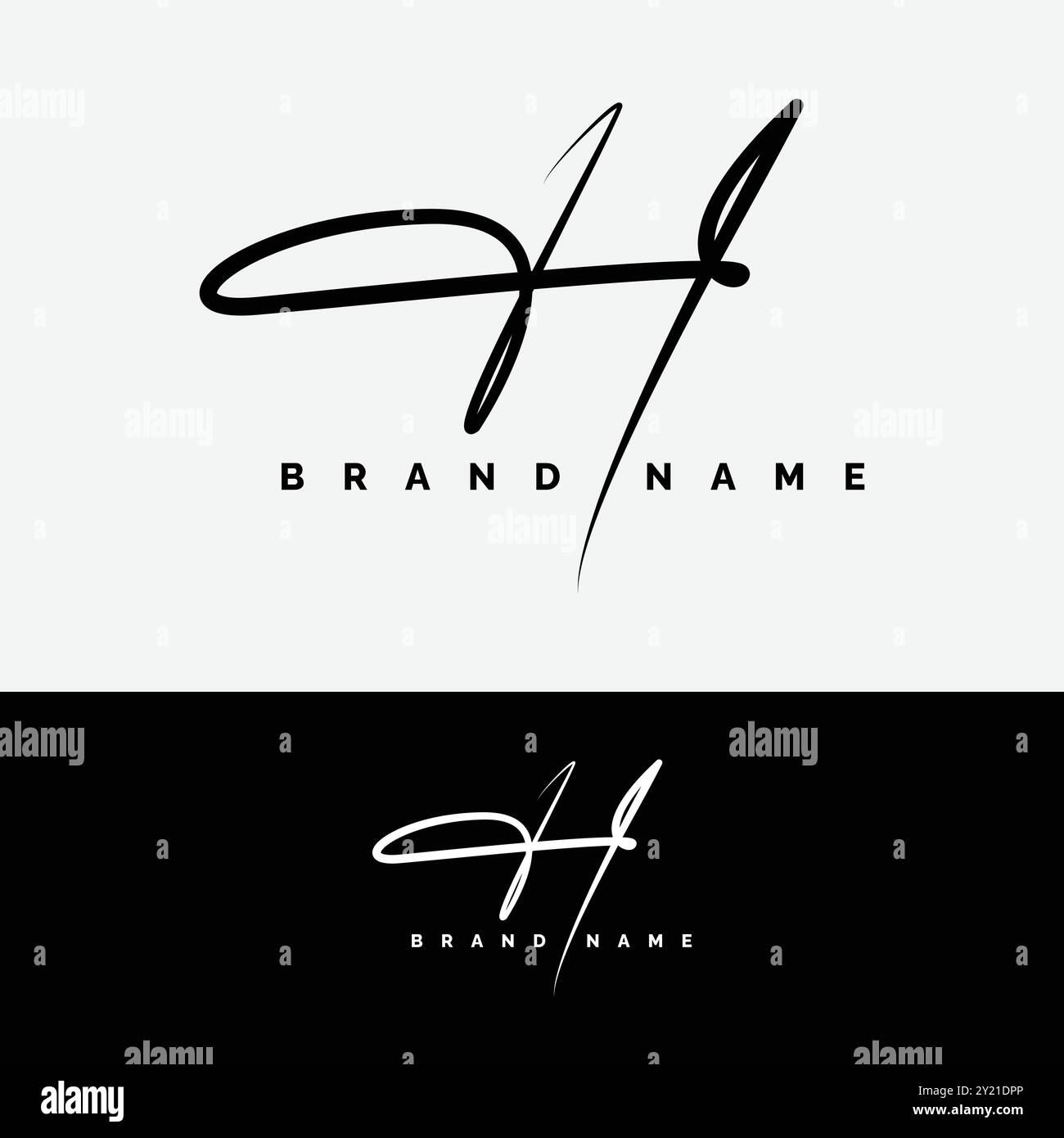 H signature logo Banque d'images vectorielles - Alamy