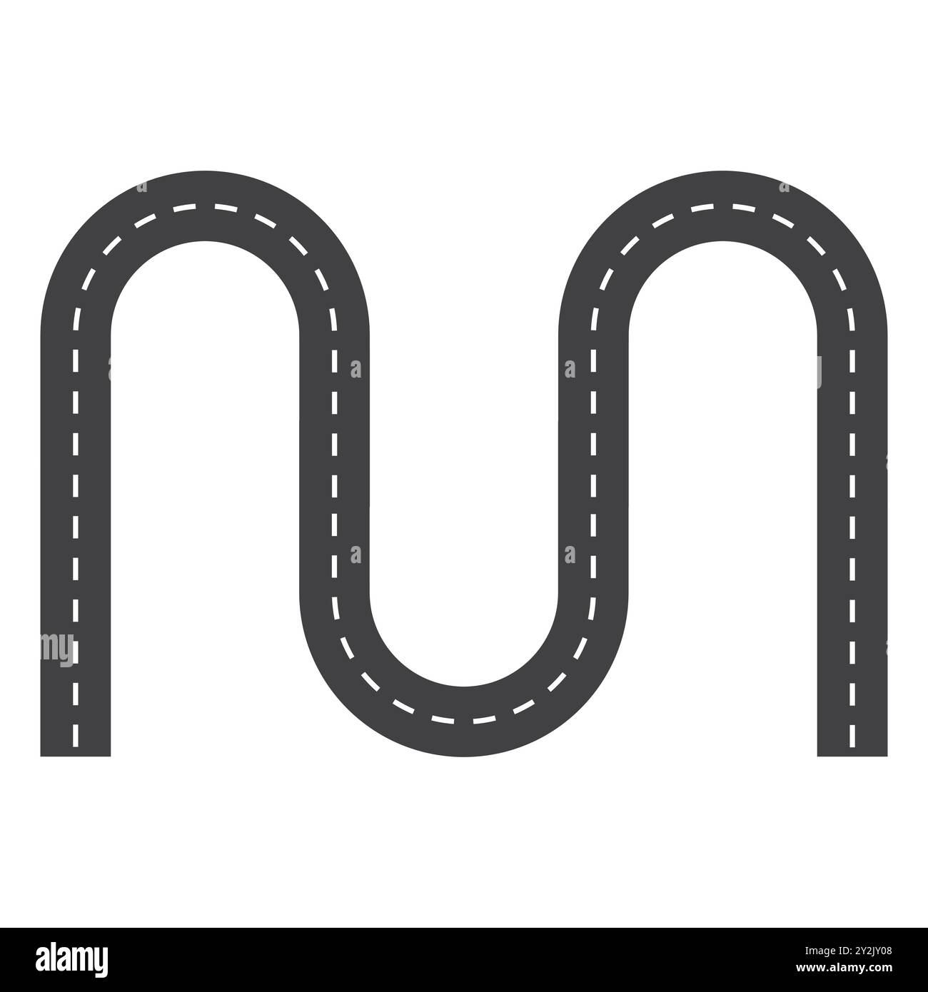 Icône de route courbe. Chemin d'asphalte enroulé. Illustration de la ...