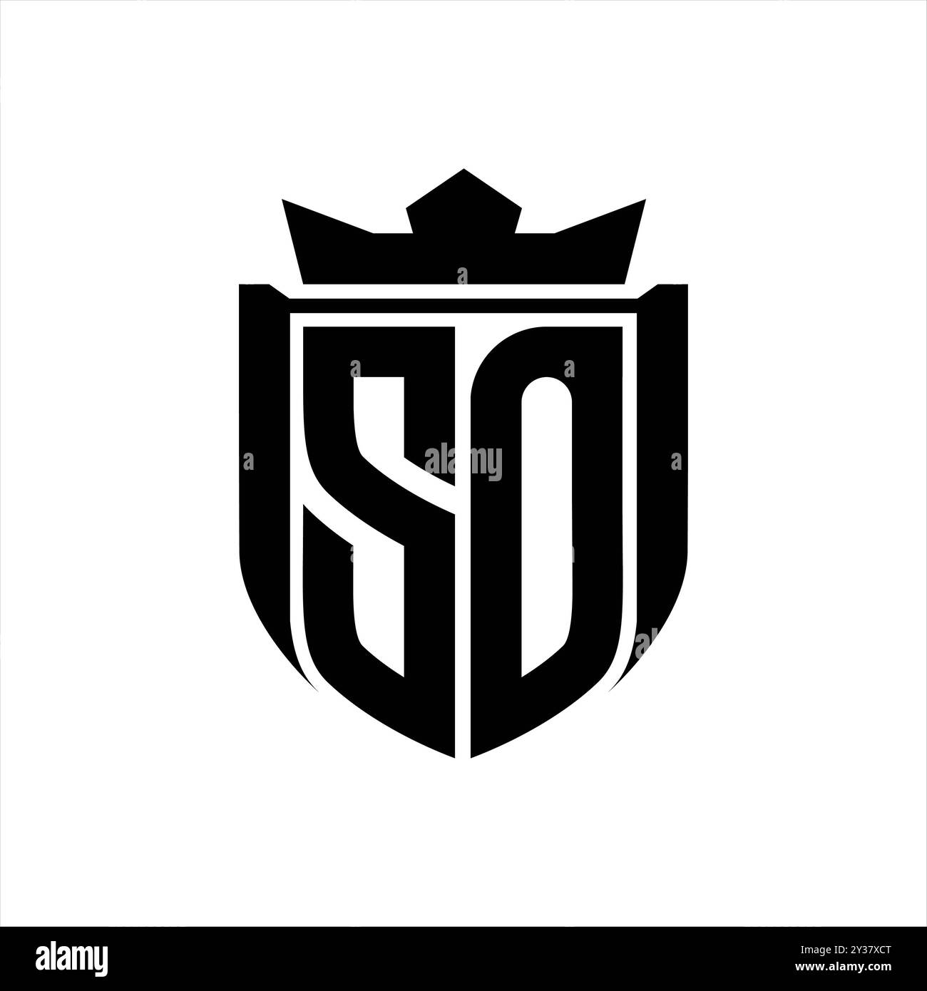 Logo couronne plate Banque d'images noir et blanc - Alamy