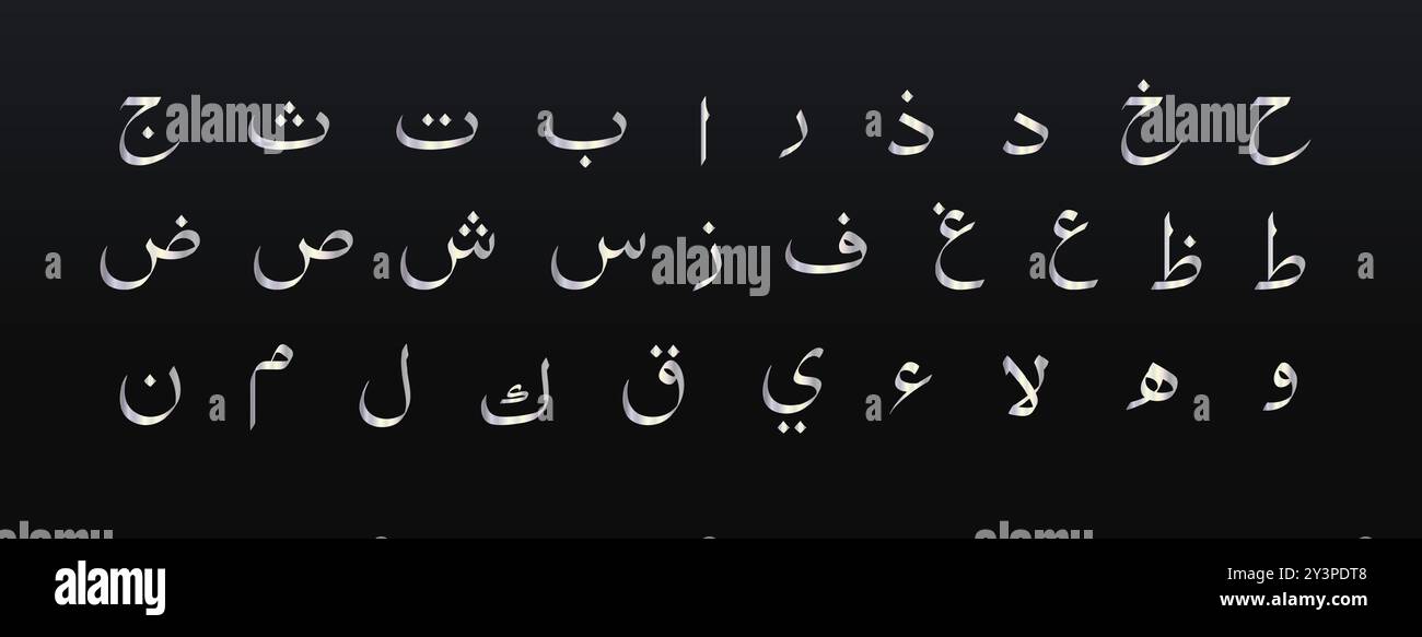 Alphabet arabe abjad script Banque d'images vectorielles - Alamy
