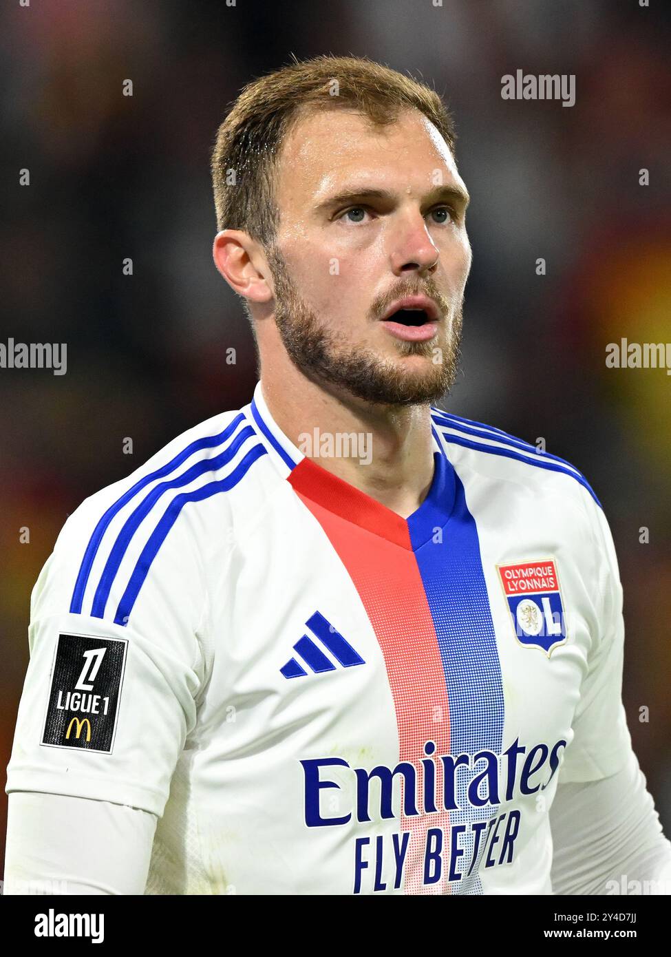 LENS - le gardien de l'Olympique Lyonnais Lucas Perri lors du match de Ligue 1 entre le RC Lens ...