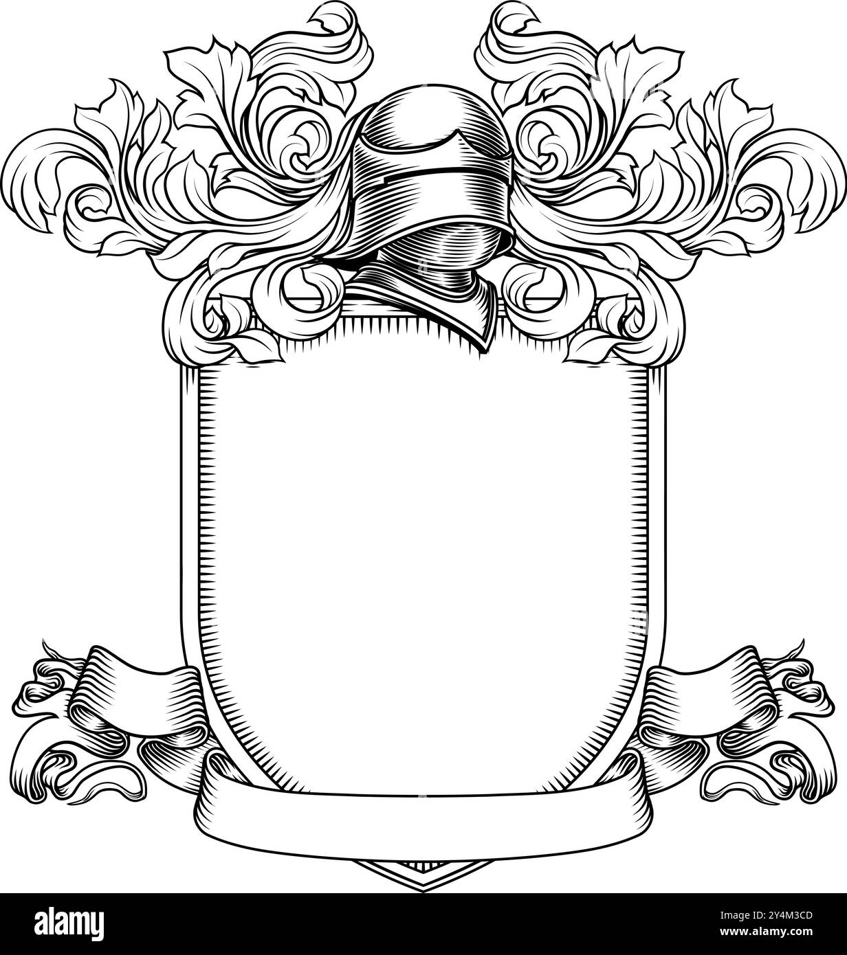 Blason noir Banque d'images noir et blanc - Alamy