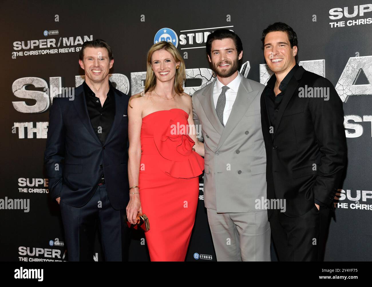 Matthew Reeve, left, Alexandra Reeve Givens, David Corenswet and Will ...