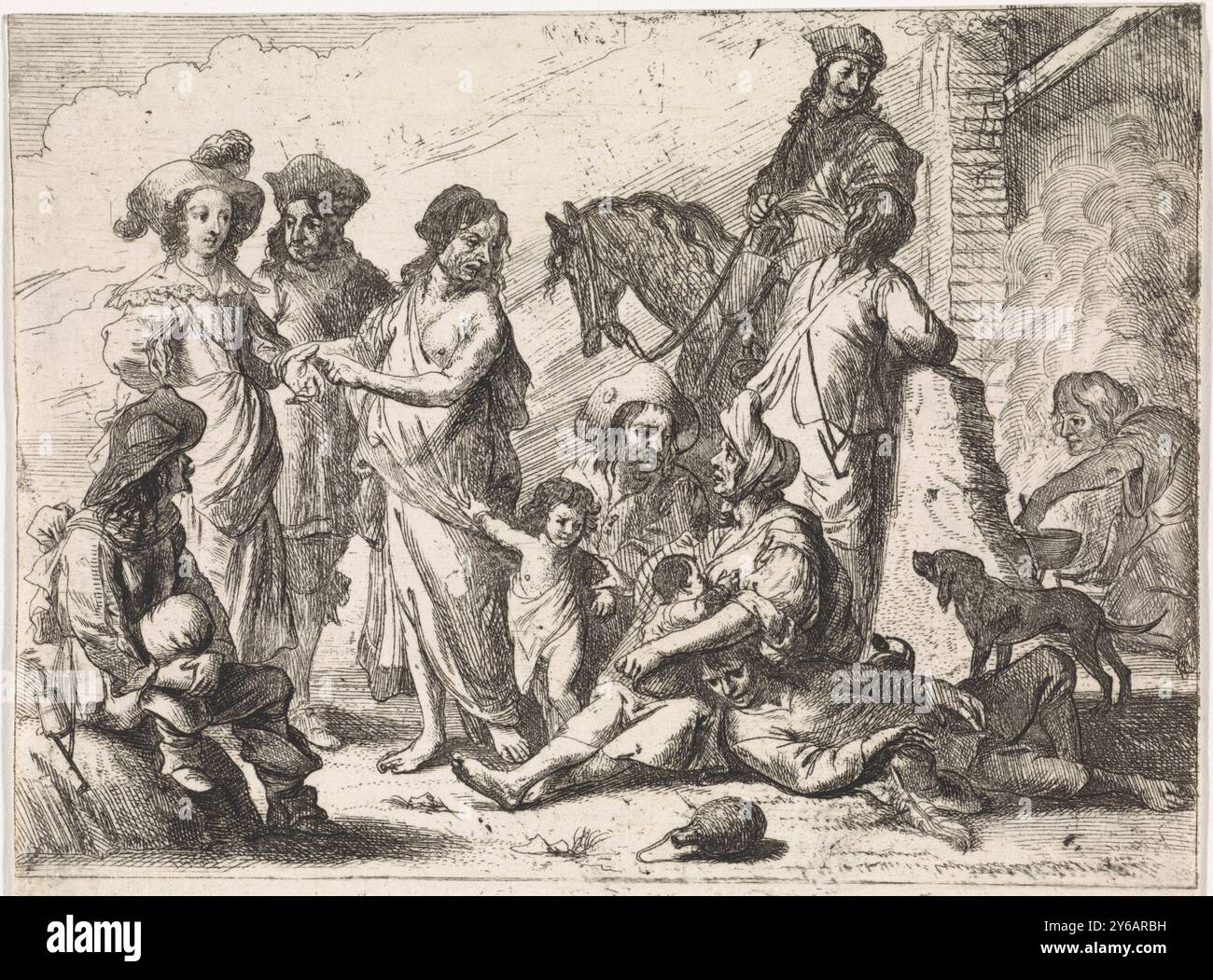 Femme en haillons gravure Banque de photographies et d’images à haute ...