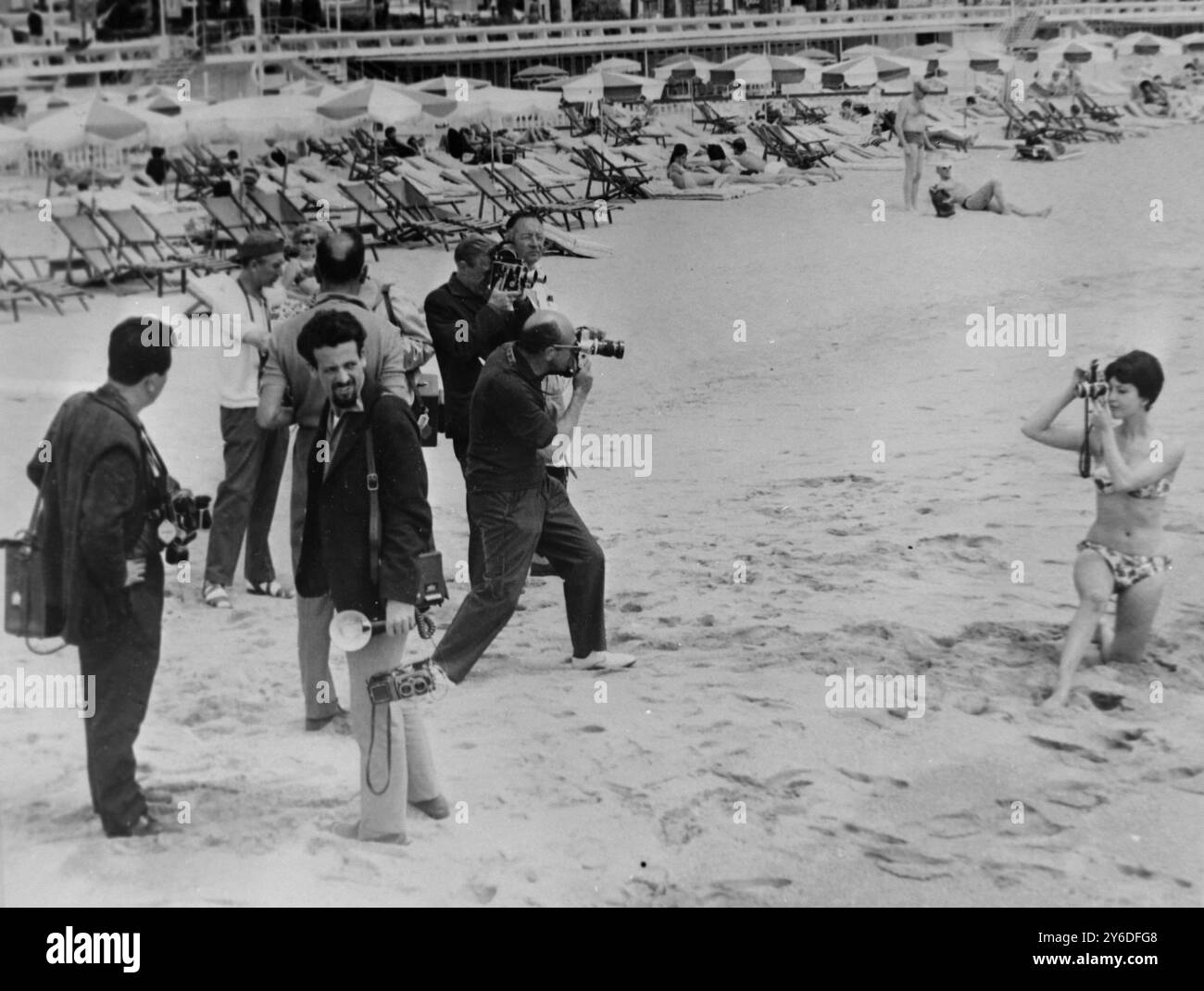 Starlette cannes Banque d'images noir et blanc - Alamy