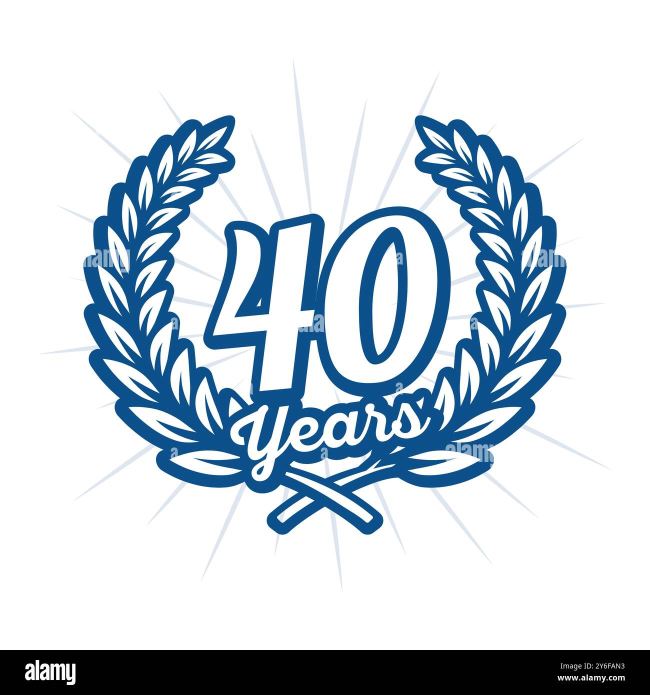 célébration des 40 ans d'anniversaire avec couronne de laurier. logo du ...