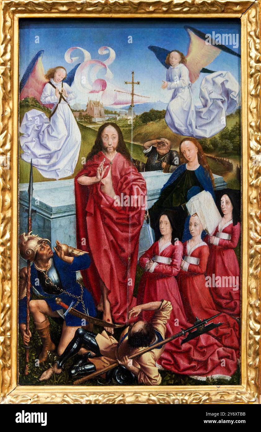 La résurrection du Christ avec Jeanne Peschard, femme de Dreux i Budé, et ses filles Jacquette ...