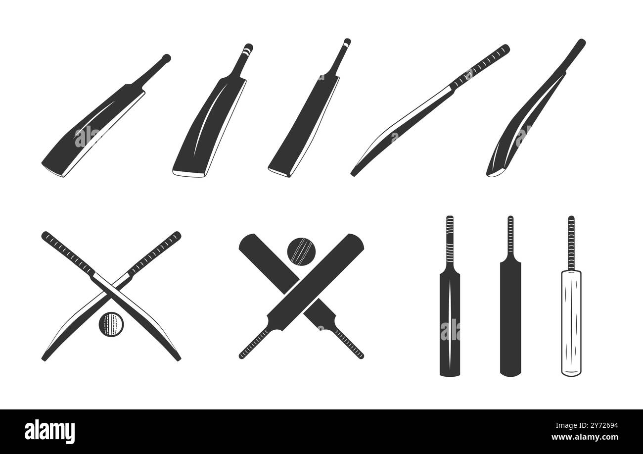 Batte de cricket en bois Banque de photographies et d’images à haute ...