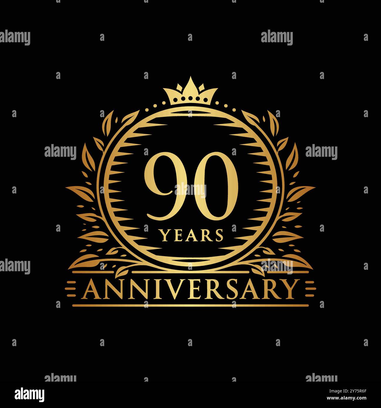 modèle de conception anniversaire célébrant 90 ans. logo du 90e ...