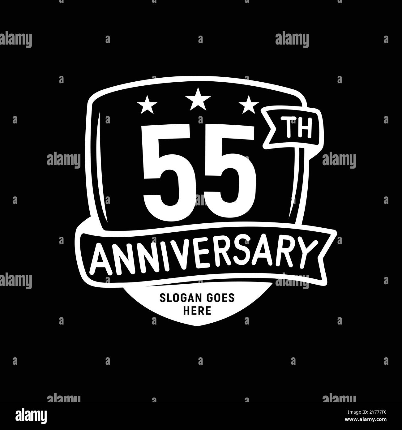 Logo anniversaire 55 ans Banque d'images noir et blanc - Alamy
