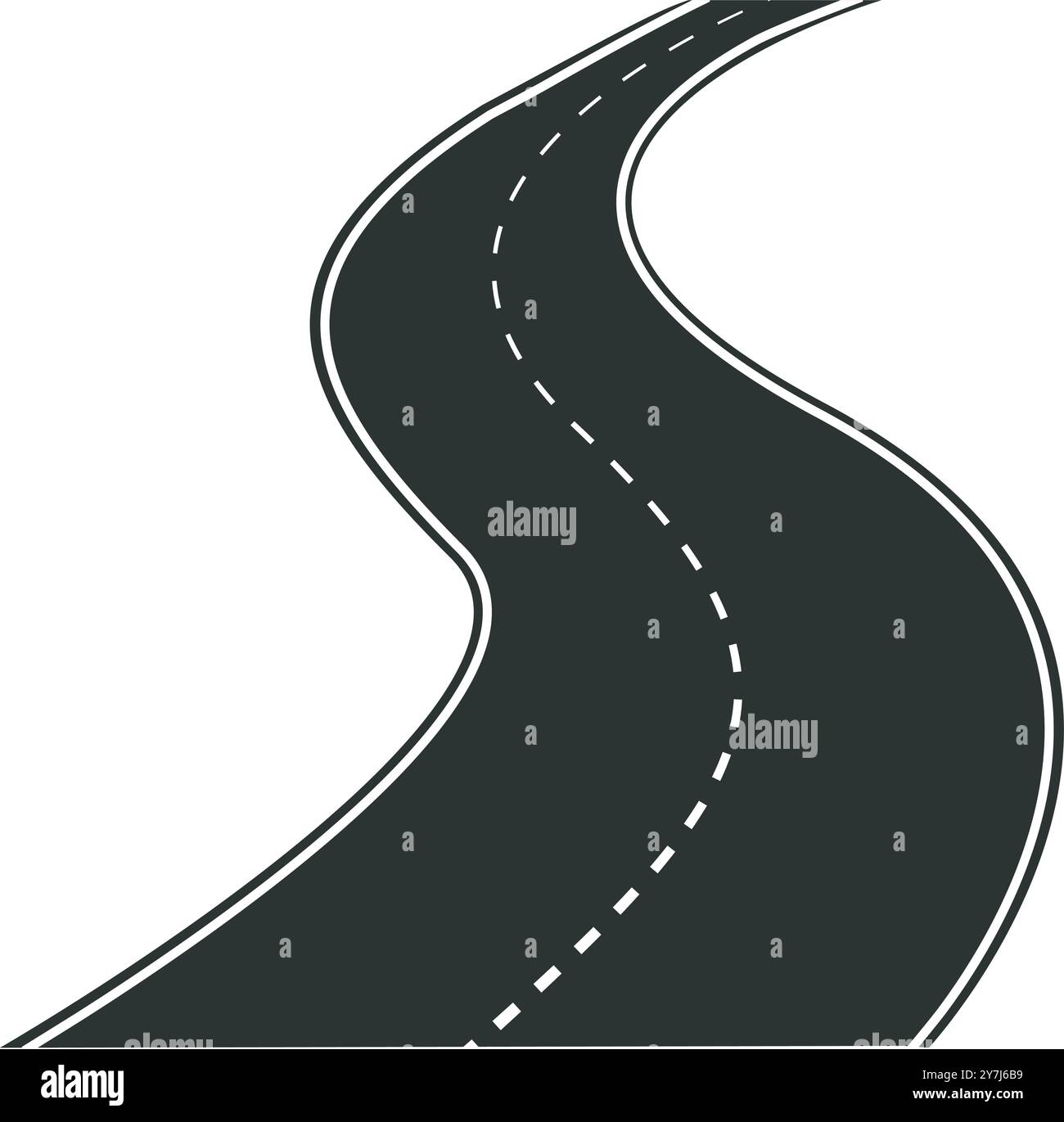 Icône de route tournante, icône d'autoroute, circuit routier, panneau ...