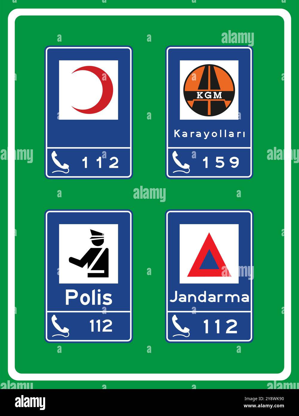 Karayollari standard trafik isaret levhalari Banque de photographies et d’images à haute ...