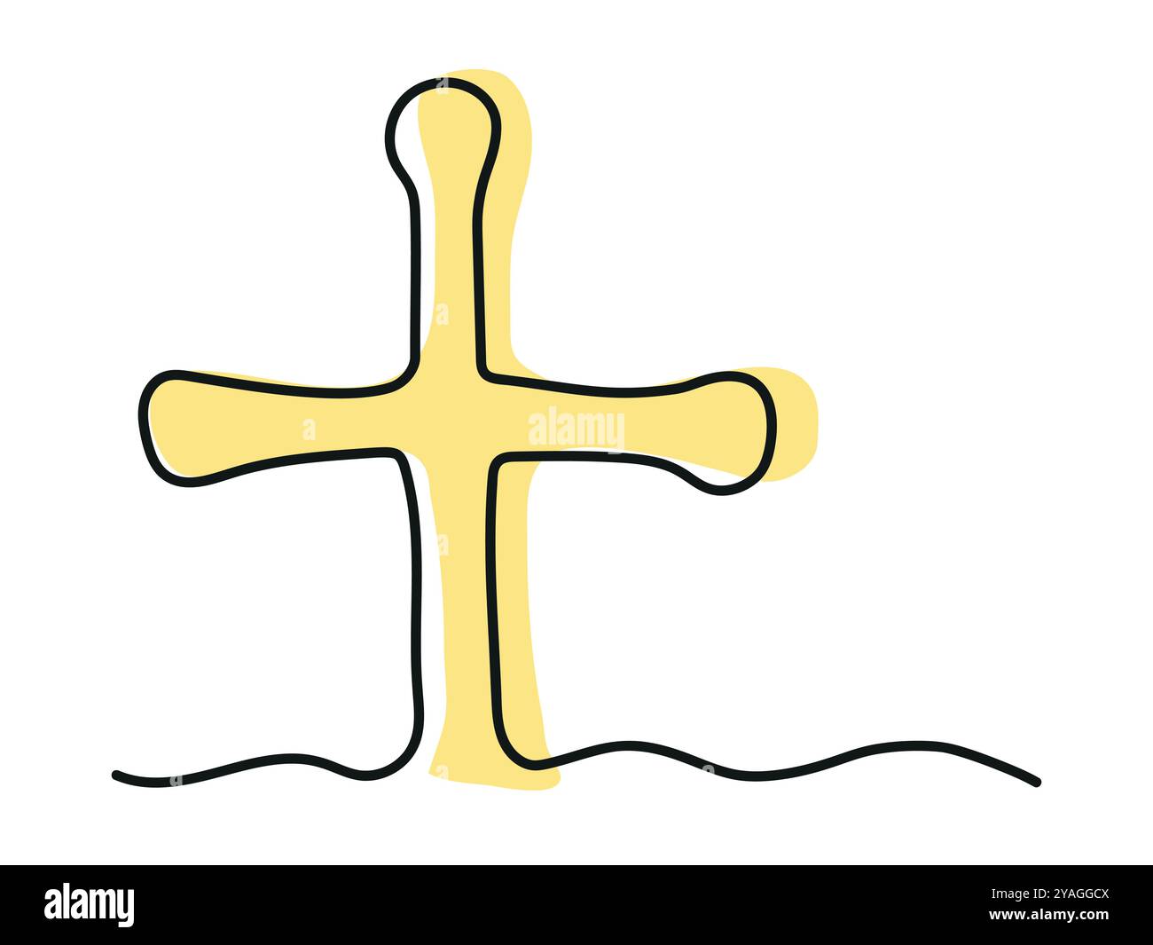 Croix religieuse sur une tombe Banque d'images vectorielles - Alamy
