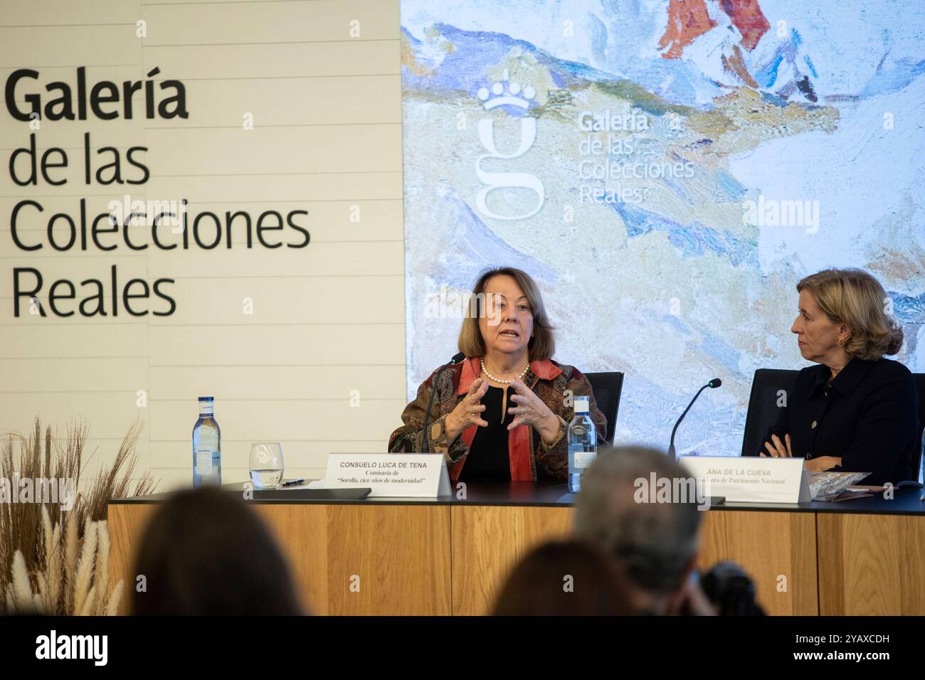 (L-R) The curator of the exhibition, Consuelo Luca de Tena, and the ...