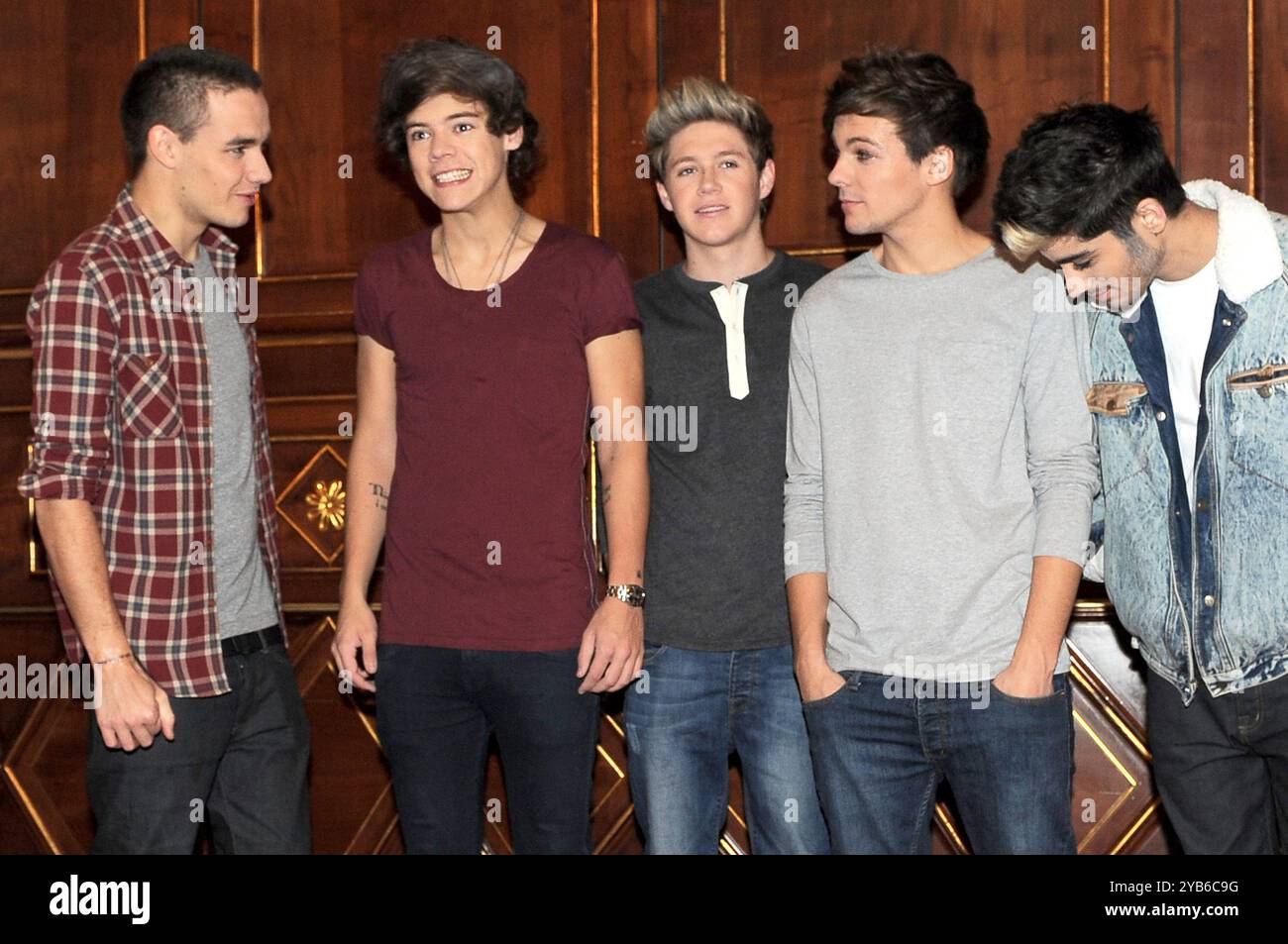 Milan Italie 01/11/2012 : Niall Horan,Harry Styles,Louis Tomlinson,Zayn Malik,Liam Payne ...
