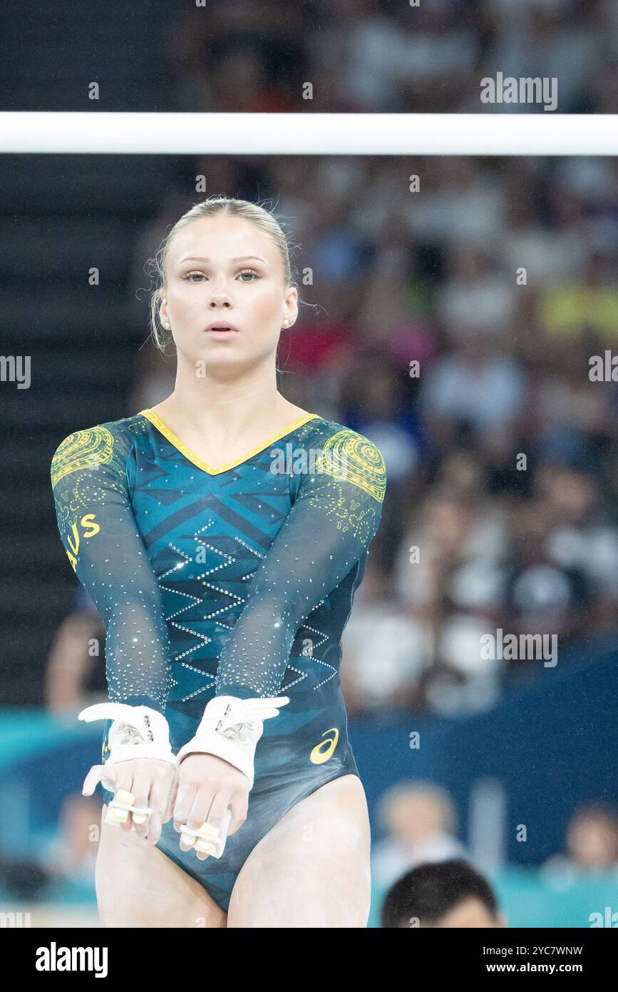 01 août 2024 : Ruby Pass of Australia se produit dans la gymnastique ...