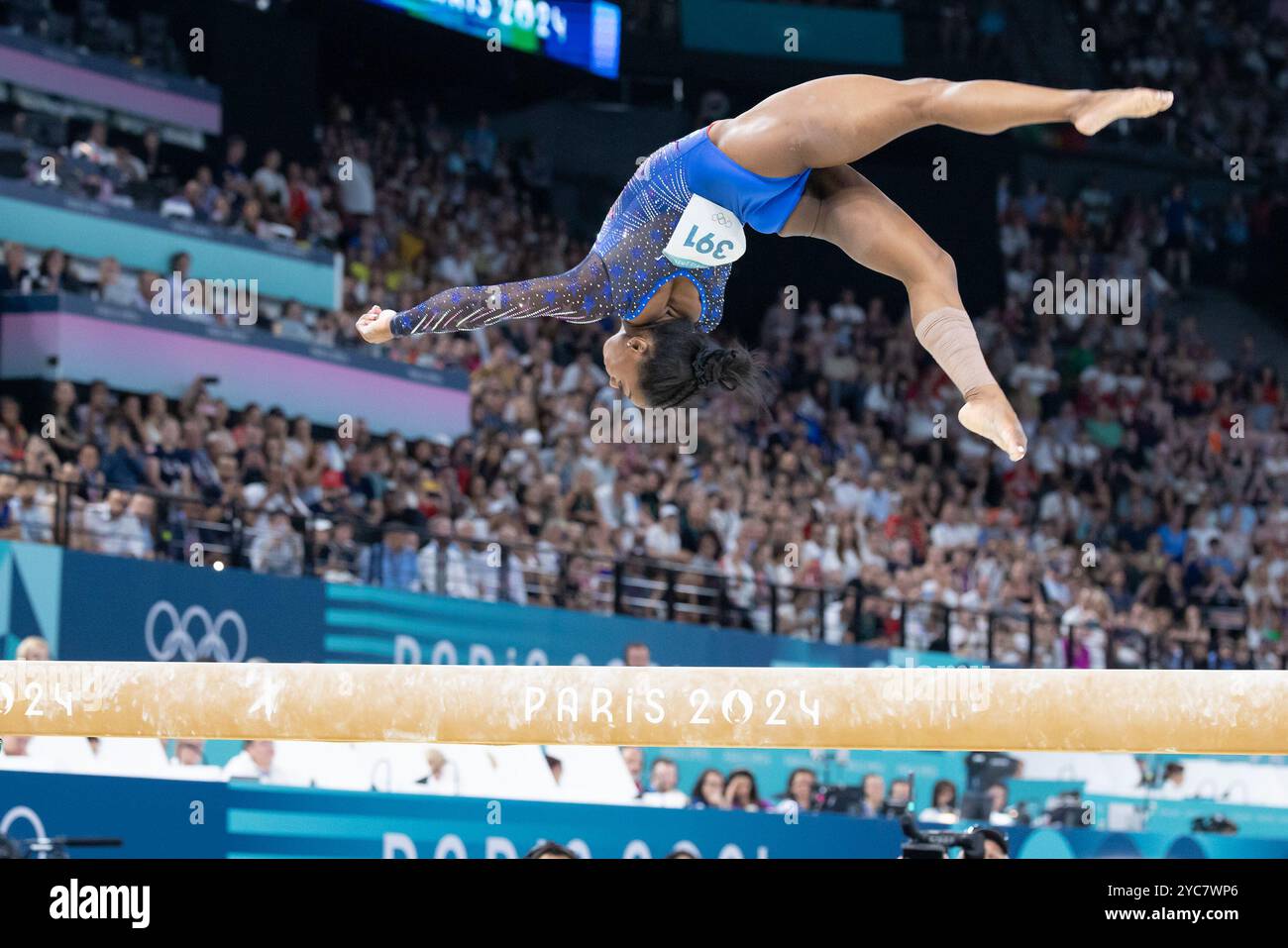 01 août 2024 : Simone Biles des États-Unis se produit sur Beam dans la ...