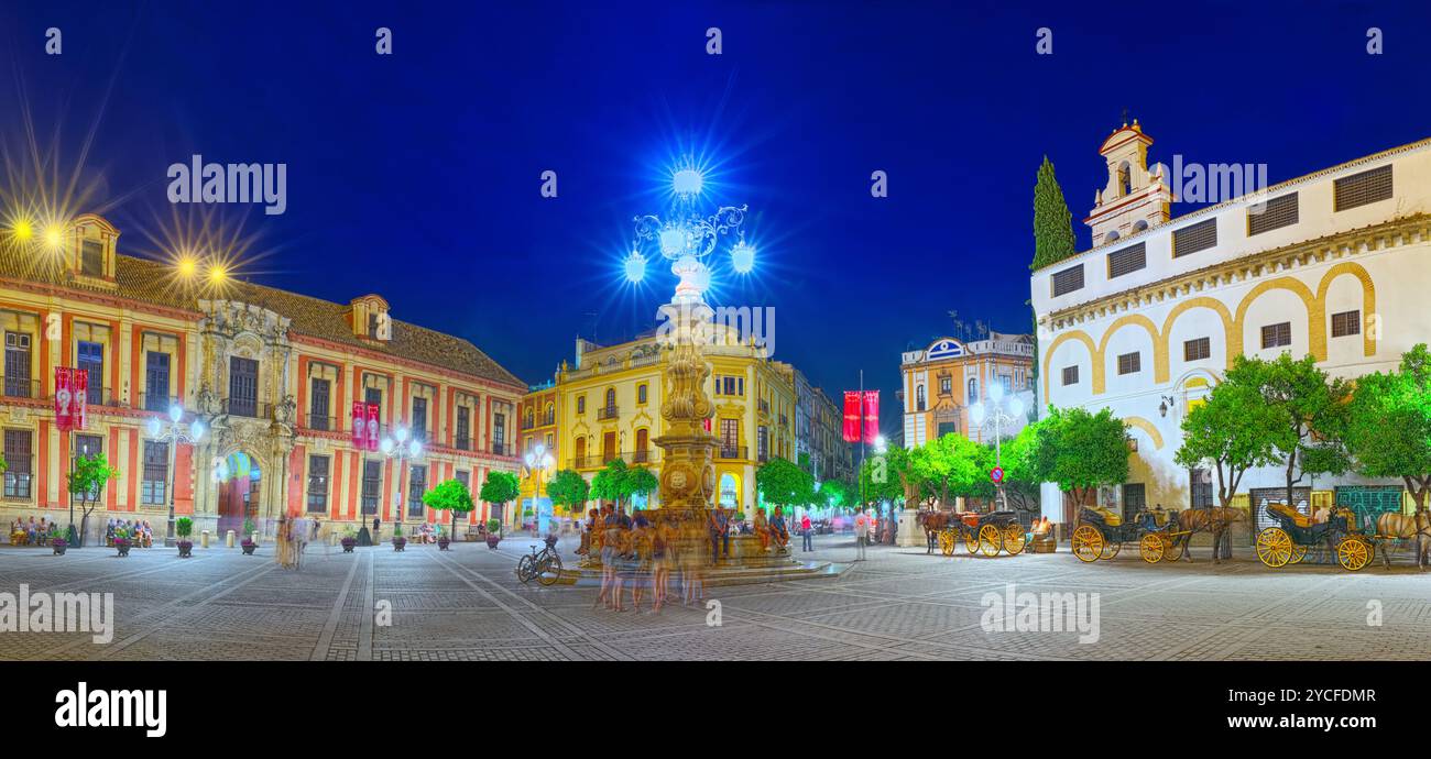 Vierge carré des Rois (Plaza Virgen de los Reyes) et monument de Fuente ...