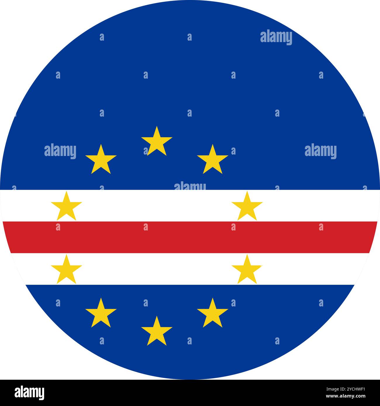 Drapeau de cercle du Cap-Vert, drapeau de cercle du Cap-Vert, images vectorielles Image ...