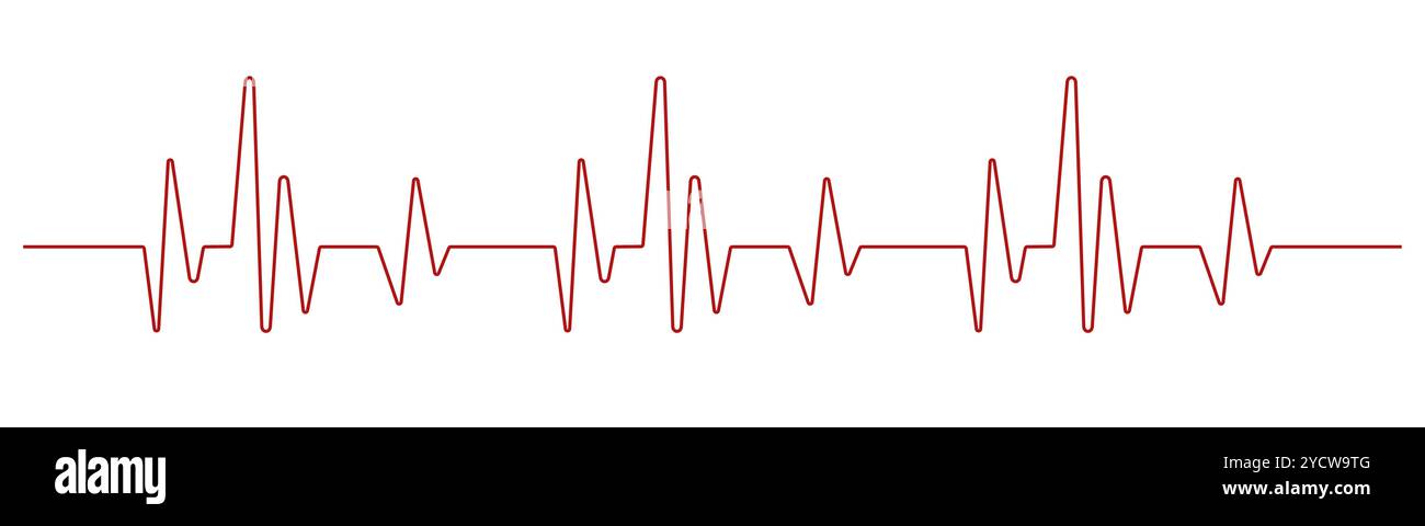 Ligne de rythme cardiaque rouge battement cardiaque. L ...