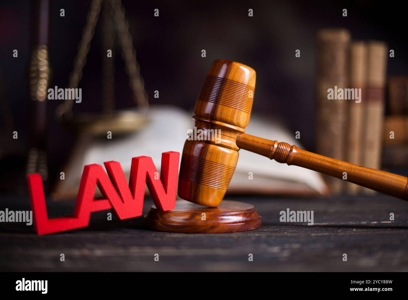 Legal code and scales of justice law concept Banque de photographies et d’images à haute ...