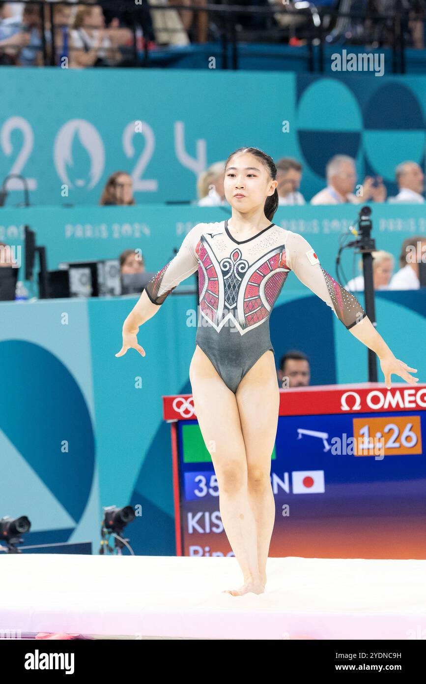 01 août 2024 : Rina Kishi du Japon se produit sur Beam dans la ...