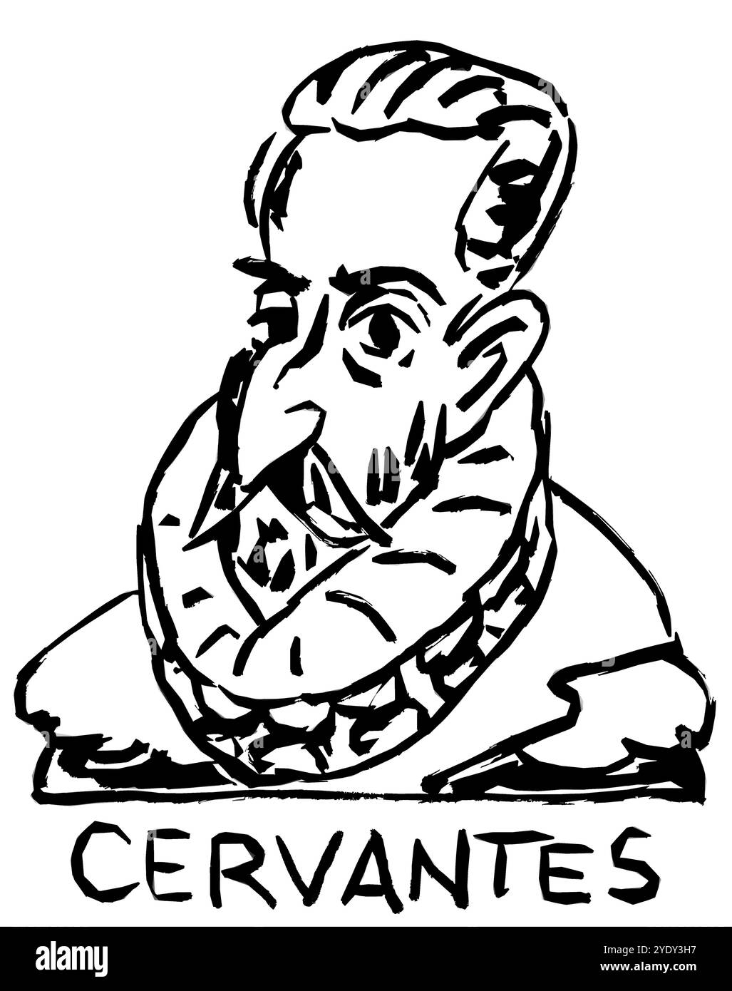 Cervantes portrait Banque d'images noir et blanc - Alamy