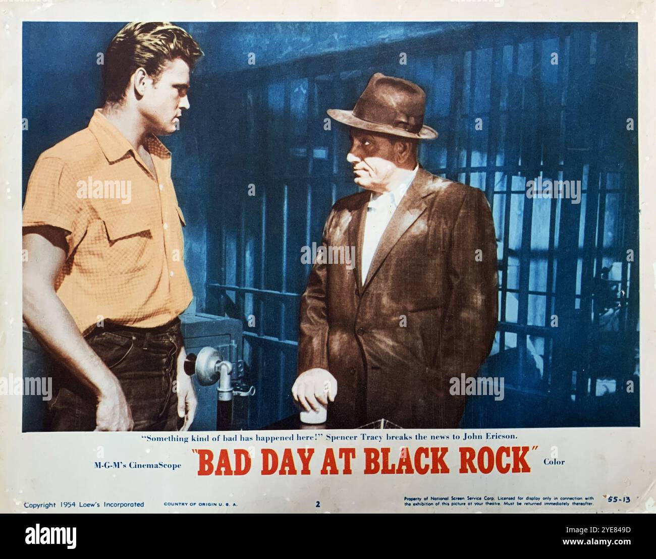 JOHN ERICSON et SPENCER TRACY en MAUVAIS JOUR AU BLACK ROCK 1955 ...