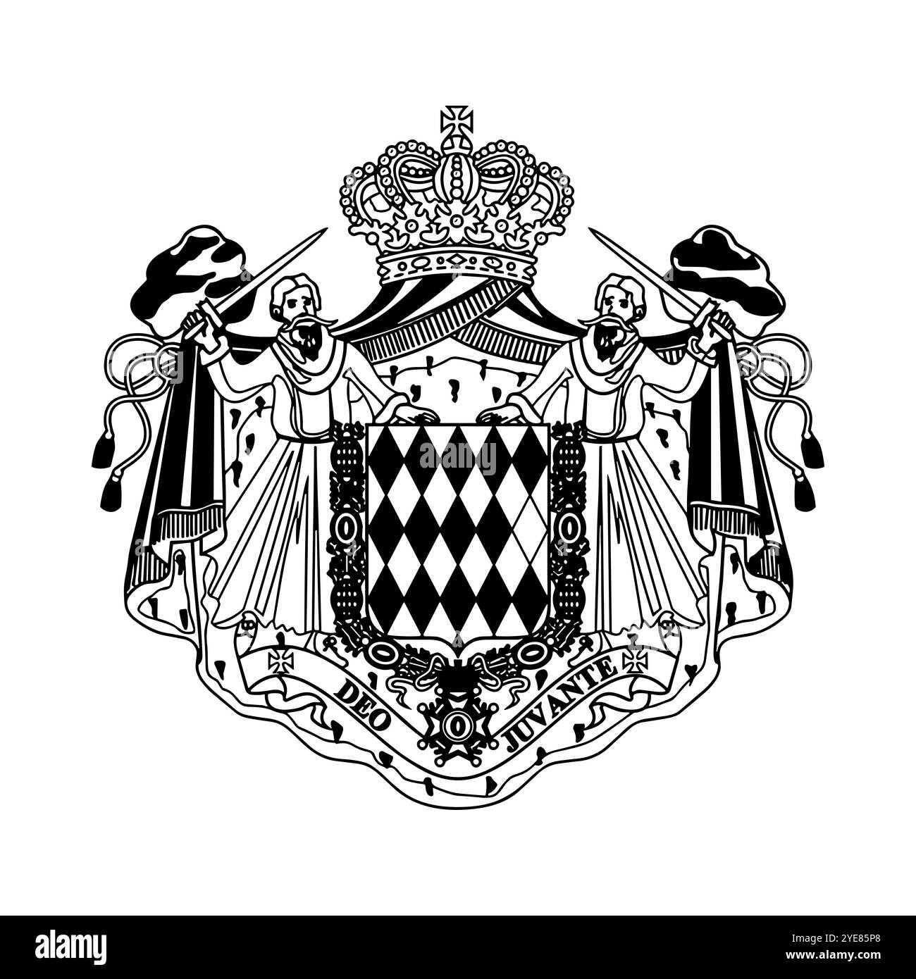 Blason de monaco Banque d'images noir et blanc - Alamy