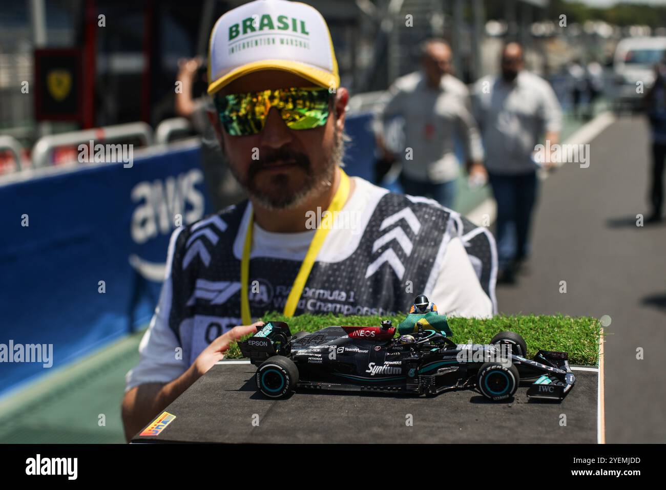 44 HAMILTON Lewis (gbr), Mercedes AMG F1 Team W15, action marshall ...