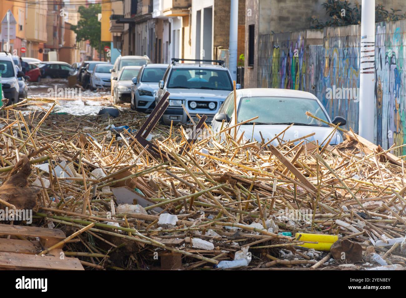 Catarroja, Valence, Espagne. 31 octobre 2024 - jour après l'inondation ...