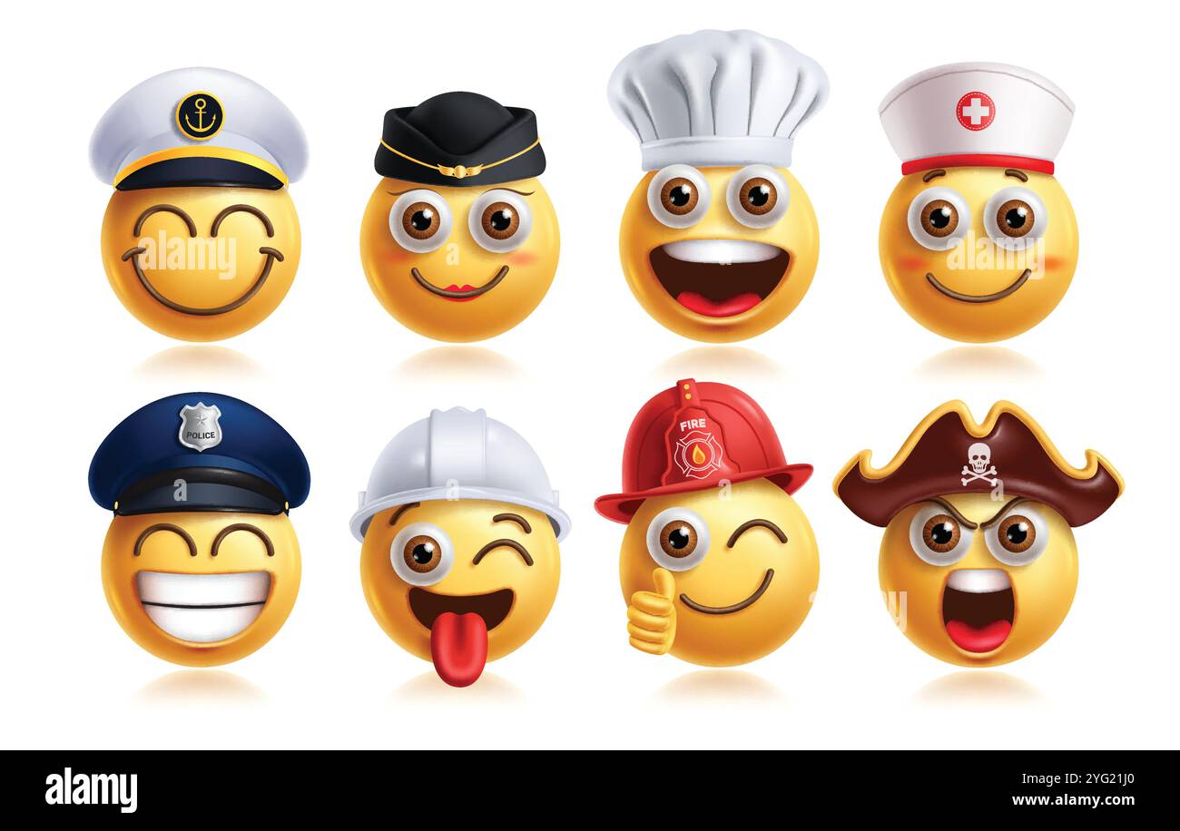 Jeu de vecteurs de caractères émoticônes professionnels emoji. Emojis ...