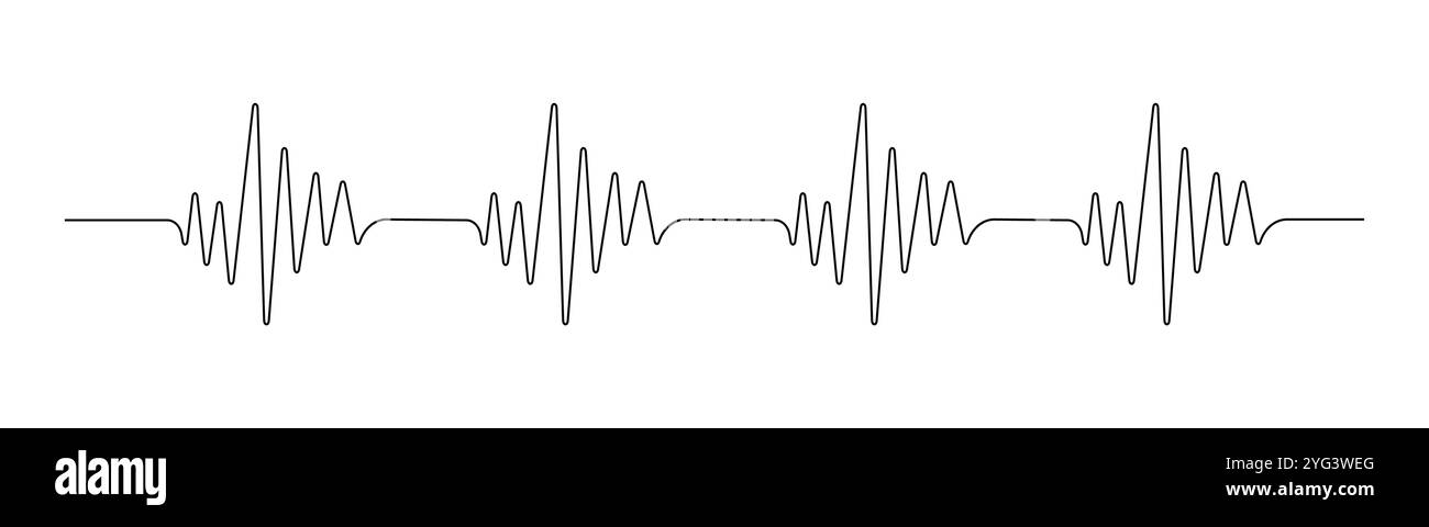 Ligne de rythme cardiaque cardio. L'électrocardiogramme ECG. Pouls ...