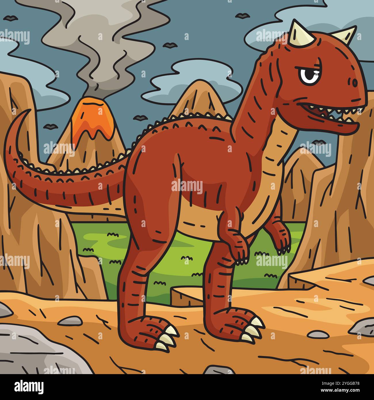 Carnotaurus dessin Banque d'images vectorielles - Alamy