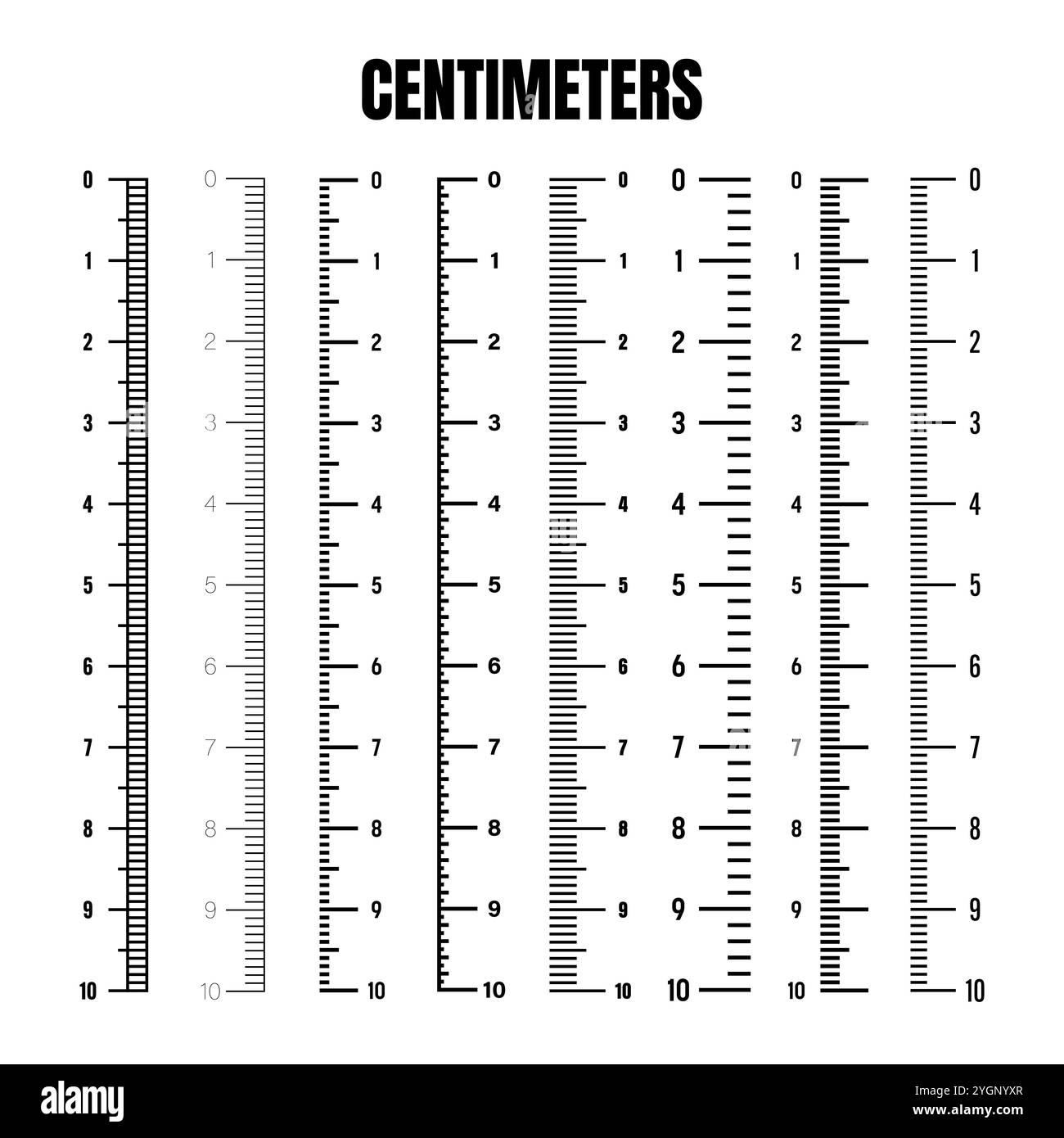 Échelle verticale centimétrique pour mesurer la longueur ou la hauteur ...